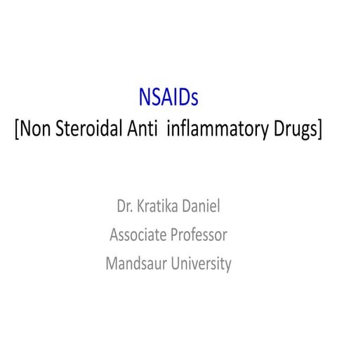 NON-STEROIDAL ANTI-INFLAMMATORY DRUGs [NSAIDs] | PDF