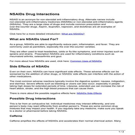 NSAIDs Drug Interactions | PDF