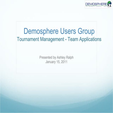 Tournament Management - 2011 NSCAA Users Group | PDF | Computer ...