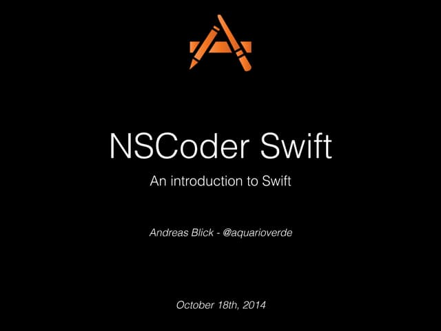 Nscoder Swift An Introduction To Swift Ppt 0924