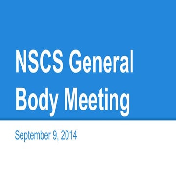 NSCS September 2014 Presentation | PDF