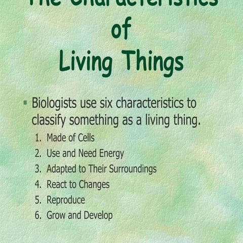 Characteristics Of Living Things | PPTX