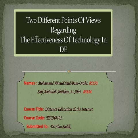 NSD-Two Different Points Of Views Regarding The Effectiveness Of ...