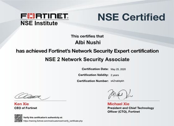 Fortinet Network Security Expert Certificate (NSE 2) | PDF