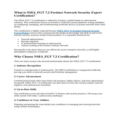 NSE4_FGT 7.2 Fortinet Network Security Expert Dumps.pdf