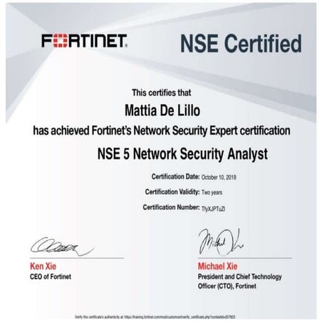 MATTIA DE LILLO - FORTINET NSE5 2019 | PDF