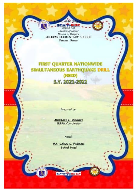 Narrative Report on 3rd NNational Simultaneous Earthquake Drill2023 ...