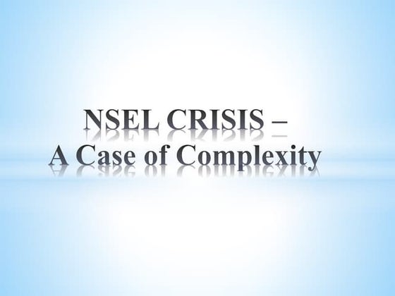 NSEL Saga | PPT