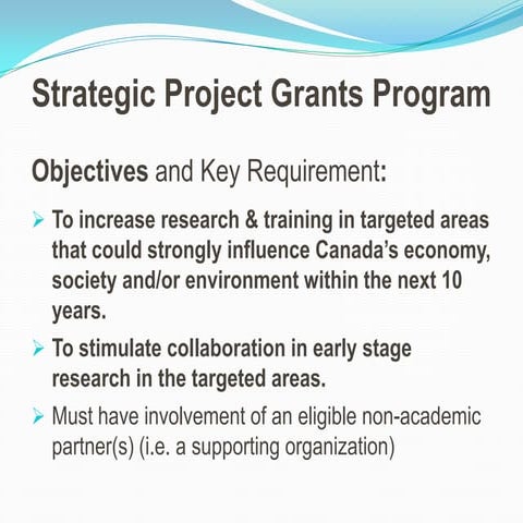 Strategic Project Grants Program | PPT