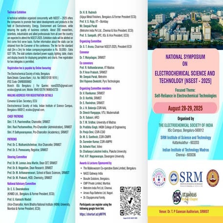 NSEST - 2025-Brochure srm institute of science and technology | PDF