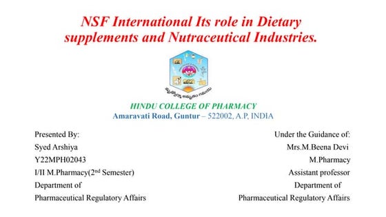 NSF Standards for Food and Dietary supplements.pptx