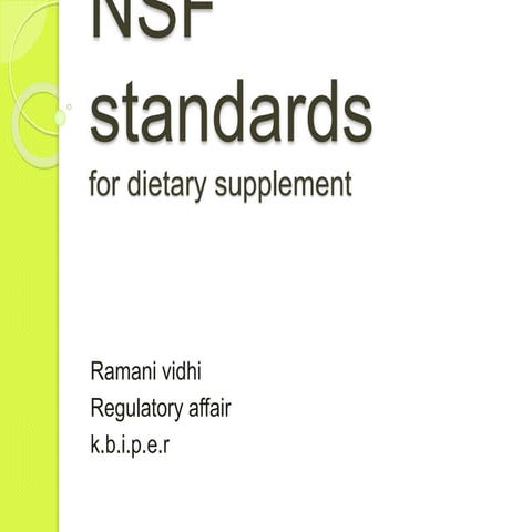 Nsf standard | PPTX