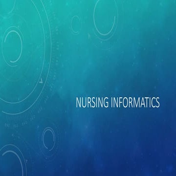 Nursing informatics: background and application | PPTX | Operating Systems | Computer Software ...