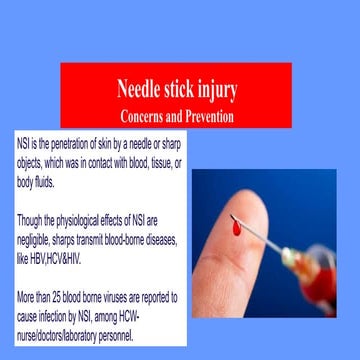 Needle Stick Injury , A training material and approach | PPTX