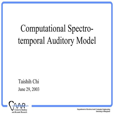 auditory model | PPT