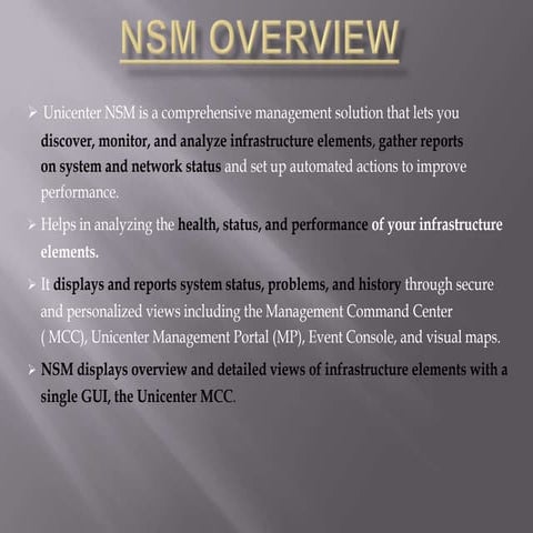 Nsm overview | PPTX