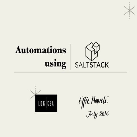 Automations using Saltstack - SREcon16 Europe | PDF
