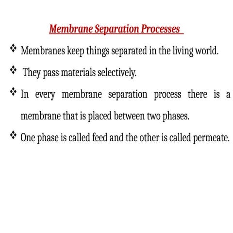 New separation overview in chemical engineering | PPTX