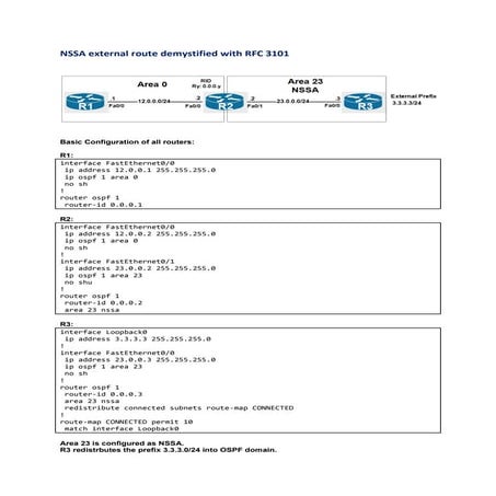 NSSA external route with Forwarding Address demystified with RFC 3101 | PDF