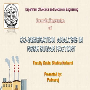 Cogeneration in NSSK Sugar Factory Bidar | PPTX