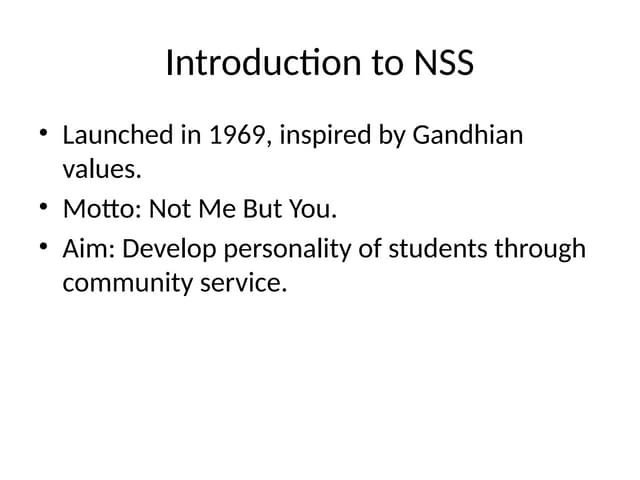 Nss | PPT
