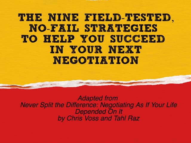 Never Split the Difference Cheat-Sheet | PDF