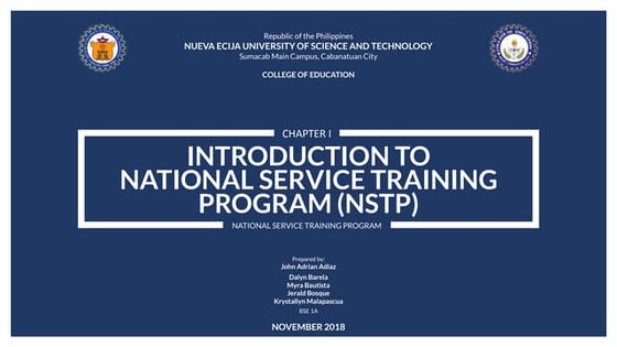 NATIONAL SERVICE TRAINING PROGRAM 1 LEGAL BASIS.pptx | Graduation ...