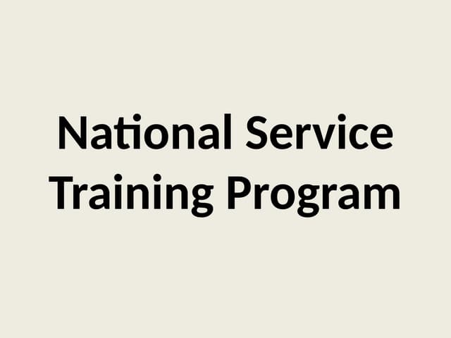 National Service Training Program (CWTS) pptx | PPTX