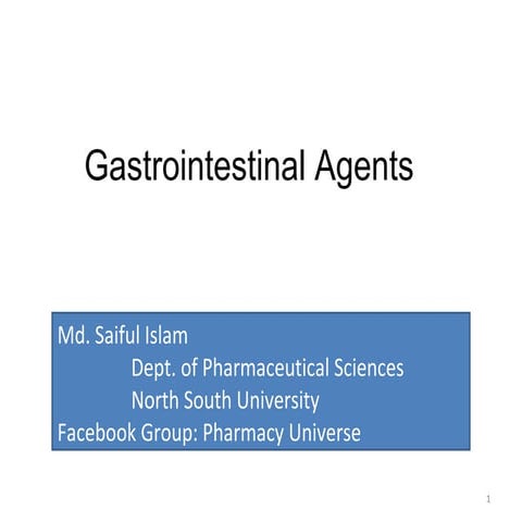 Gastrointestinal Agents/Peptic Ulcers/Function of HCL | PPT