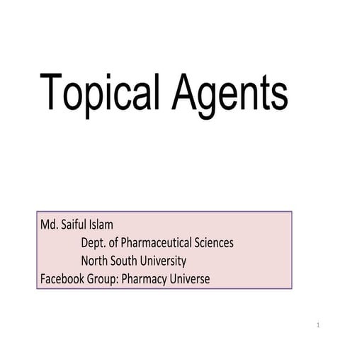 Topical Agents/Topical Medication | PPT