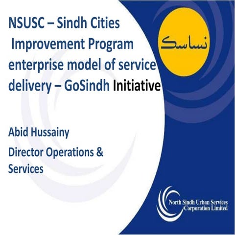 NSUSC Urban Service Delivery Model in Sindh, Asian Development Bank | PPTX