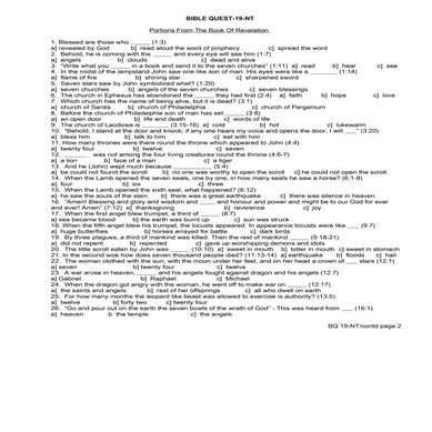 Nt19 revelation and 1-3 letters of john | DOC