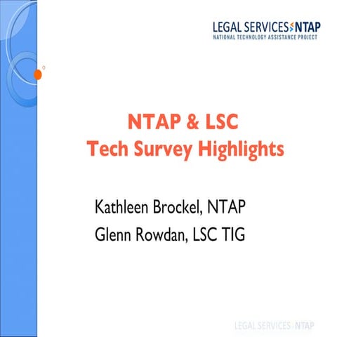Ntap And Lsc Tech Survey Highlights Ppt