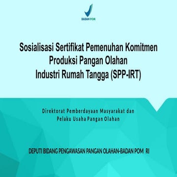NTB Sosialisasi Sertifikasi Pemenuhan KOmitmen CPPOB SPPIRT | PPTX