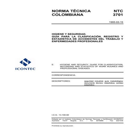 NTC 3701 Guía para la clasificación, registro y estadísticas de ...