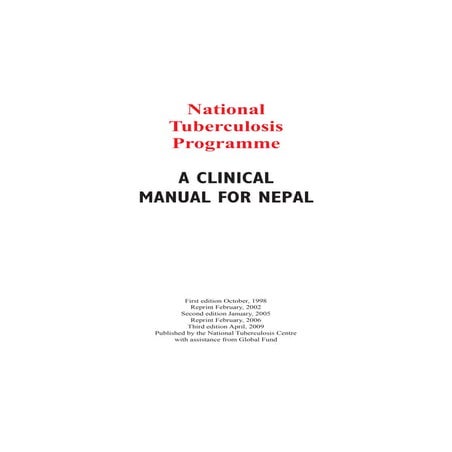 National tuberculosis center -Manual Nepal | PDF