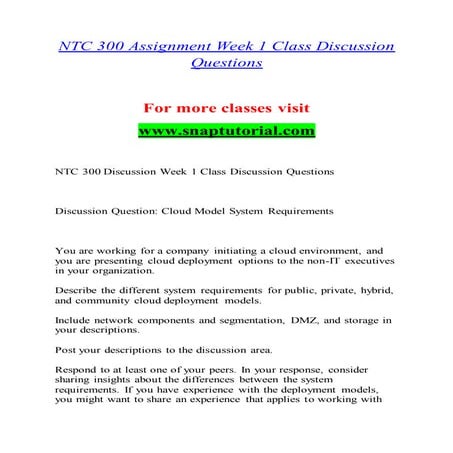 Ntc 300 Education Organization / snaptutorial.com