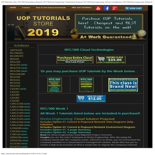 NTC/300 ENTIRE CLASS UOP TUTORIALS Drotos Engineering | PDF
