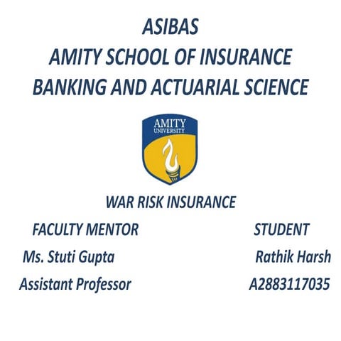 war risk insurance presentation education | PPTX