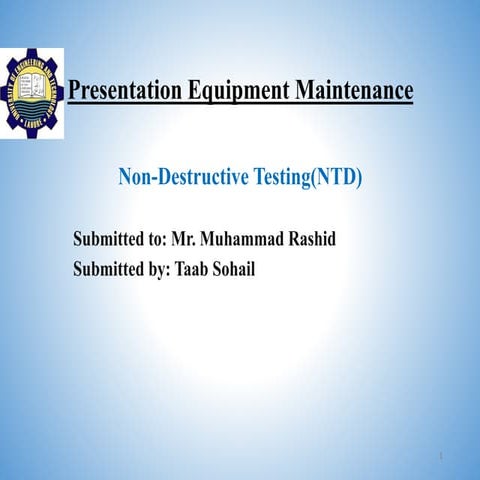 Non-Destructive Testing | PPT