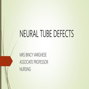 Neural tube defects - in neonates and children | PDF