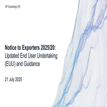 NTE 2025/20: Updated End User Undertaking (EUU) Form and Guidance | PPTX