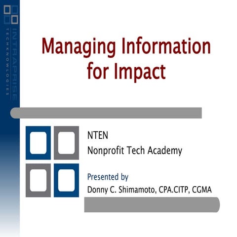 Managing Information for Impact | PPT