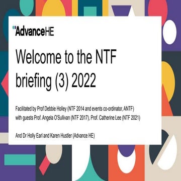 Aspiring National Teaching Fellowship (briefing 3) | PPTX