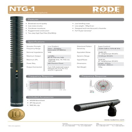 Rode NTG-1 | PDF