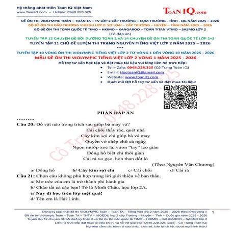 ĐỀ ÔN THI VIOLYMPIC TOÁN LỚP 4 NĂM 2023 - 2024 TỪ VÒNG 1-10 CÓ ĐÁP ÁN | PDF