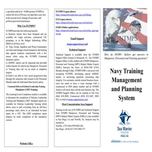 Sea Warrior Program (PEO-EIS PMW 240) command brief | PPT