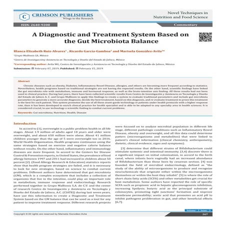 A Diagnostic and Treatment System Based on the Gut Microbiota Balance ...