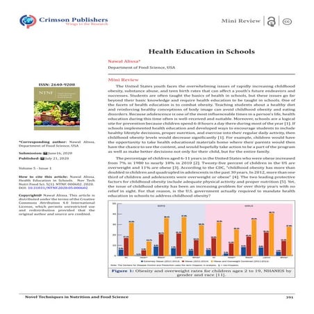 Health Education in Schools_Crimson Publishers | PDF