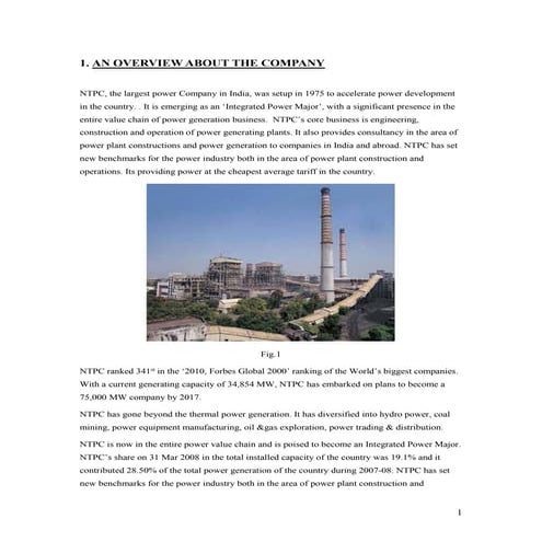 NTPC Training Report | PDF